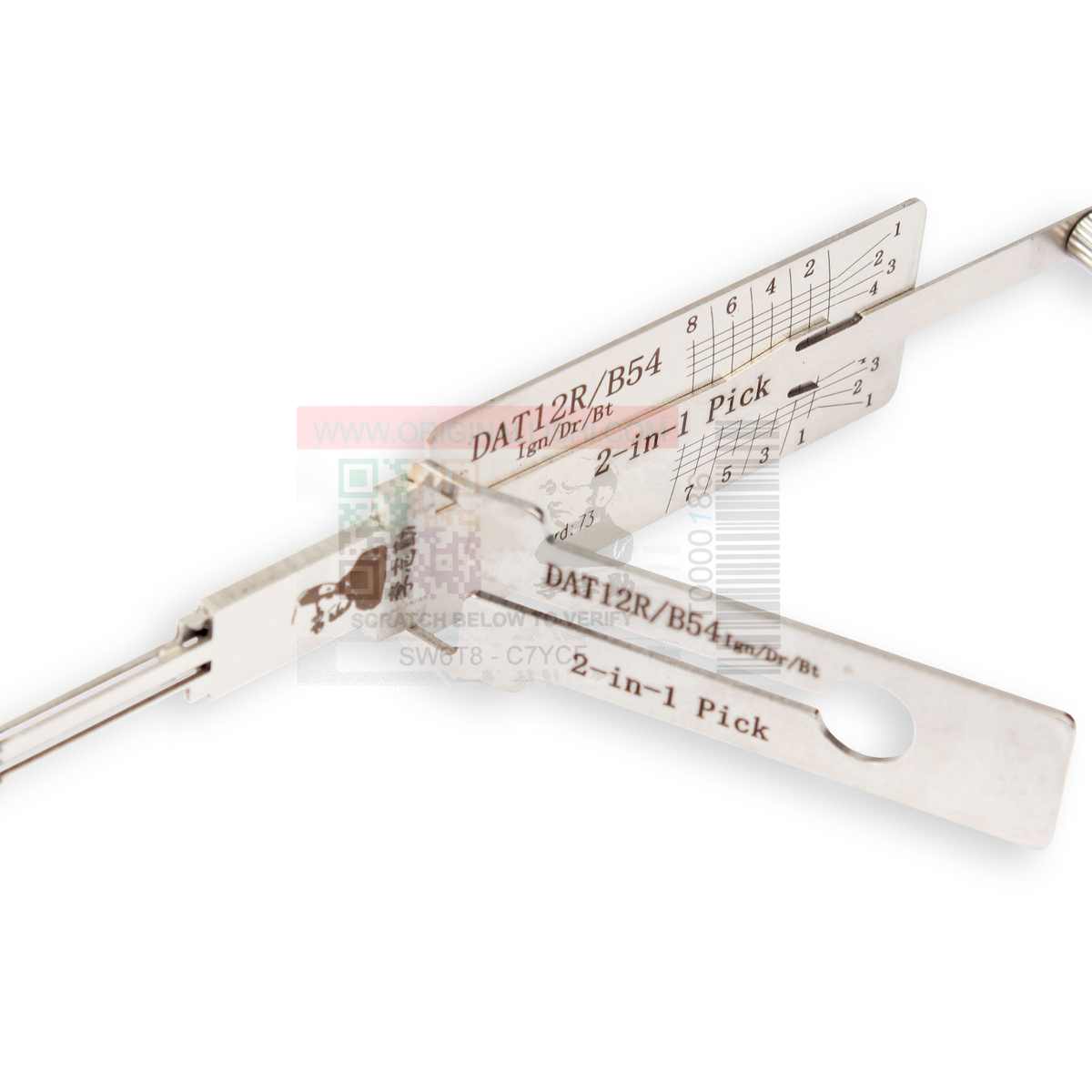 Original Lishi DAT12R/B54 (2 in 1) Pick & Decoder 8 Cut - Anti Glare ...