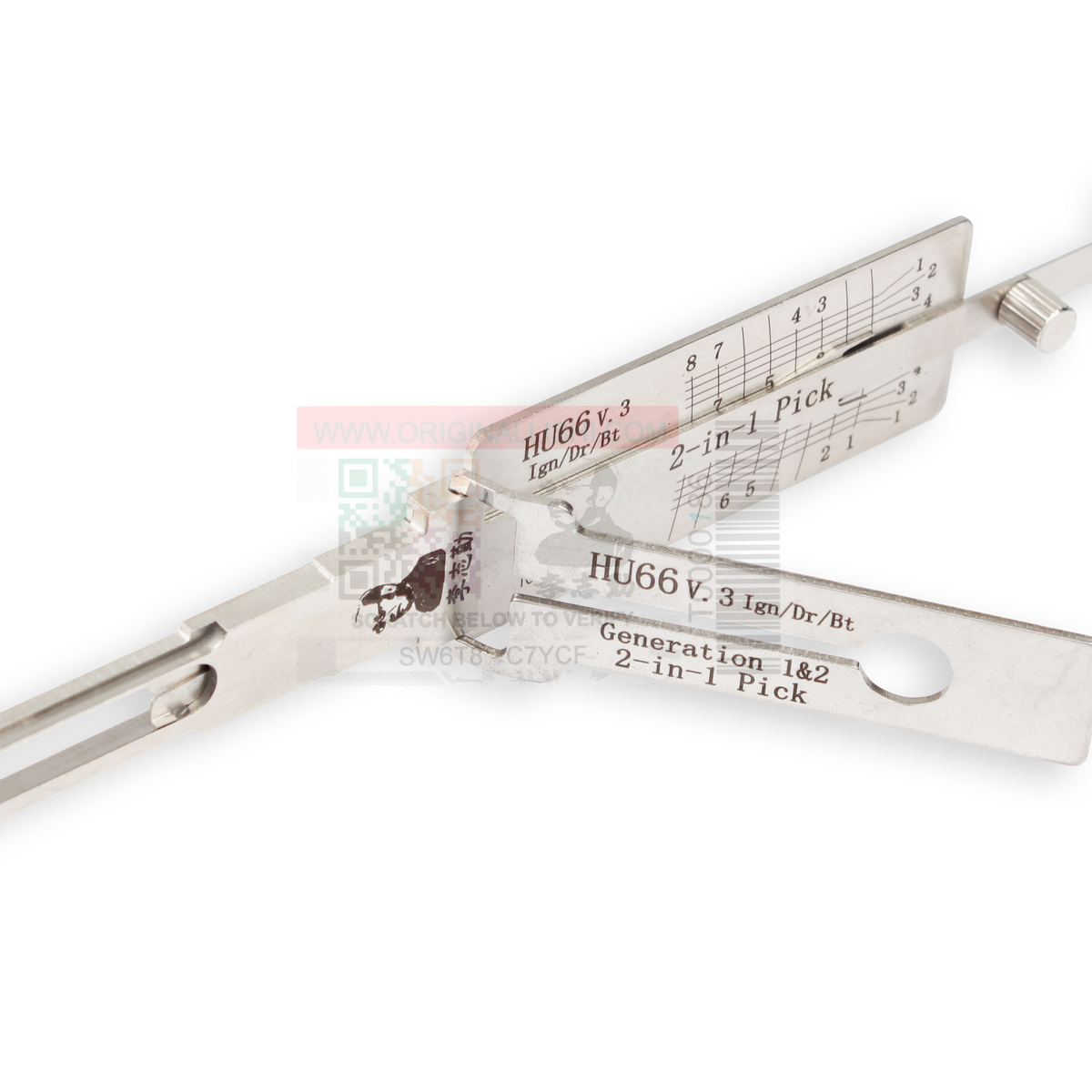 Original Lishi HU66 V3 Generation 1 & 2 Twin Lifter (2-in-1) 8 Cut Ign ...